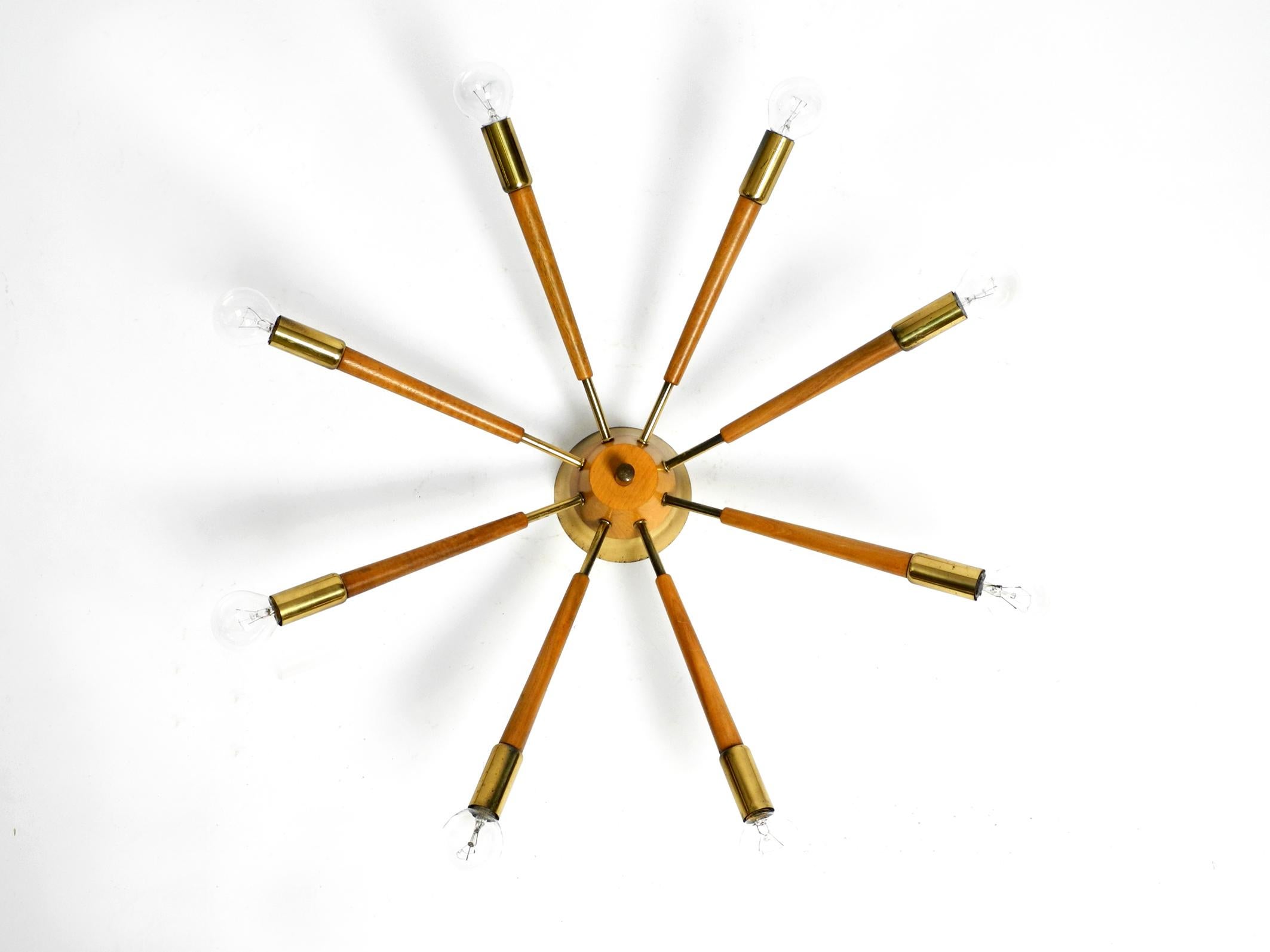 Beautiful 8-Armed Mid-Century Modern Sputnik Ceiling Lamp Made of Brass ...