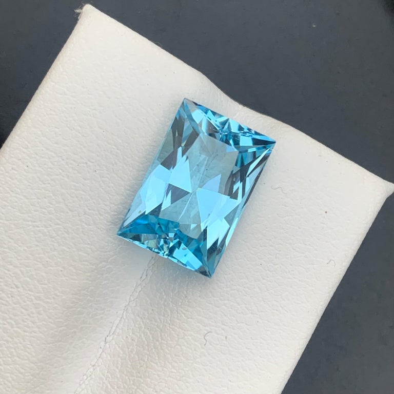 Beautiful 8.50 Carat Faceted Sky Blue Topaz Gemstone From Brazil ...