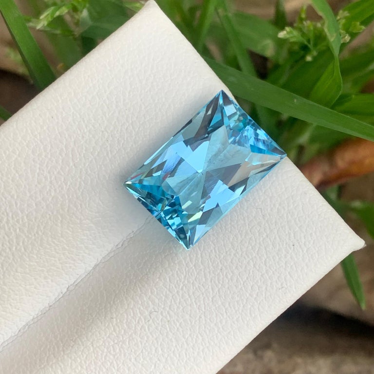 Beautiful 8.50 Carat Faceted Sky Blue Topaz Gemstone From Brazil ...