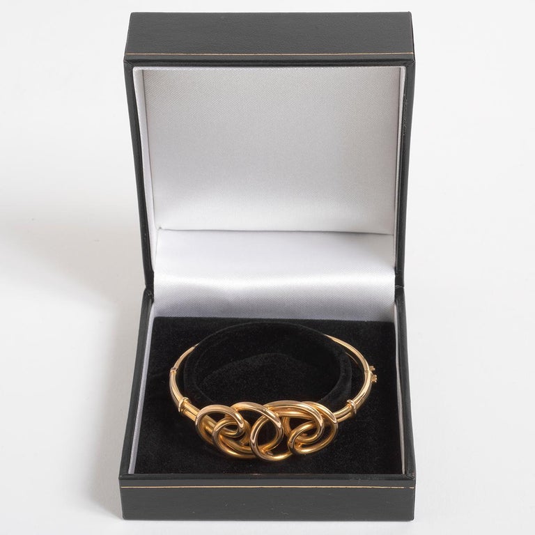 Beautiful 9k Yellow Gold Torque Bangle For Sale at 1stDibs