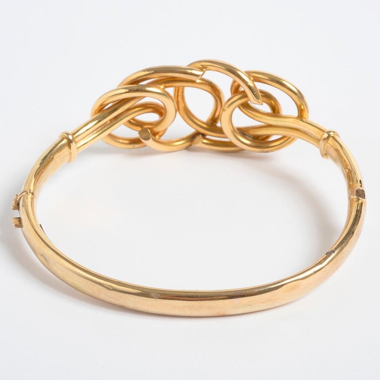 Beautiful 9k Yellow Gold Torque Bangle For Sale at 1stDibs
