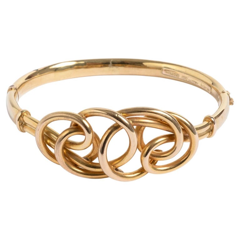 Beautiful 9k Yellow Gold Torque Bangle For Sale at 1stDibs