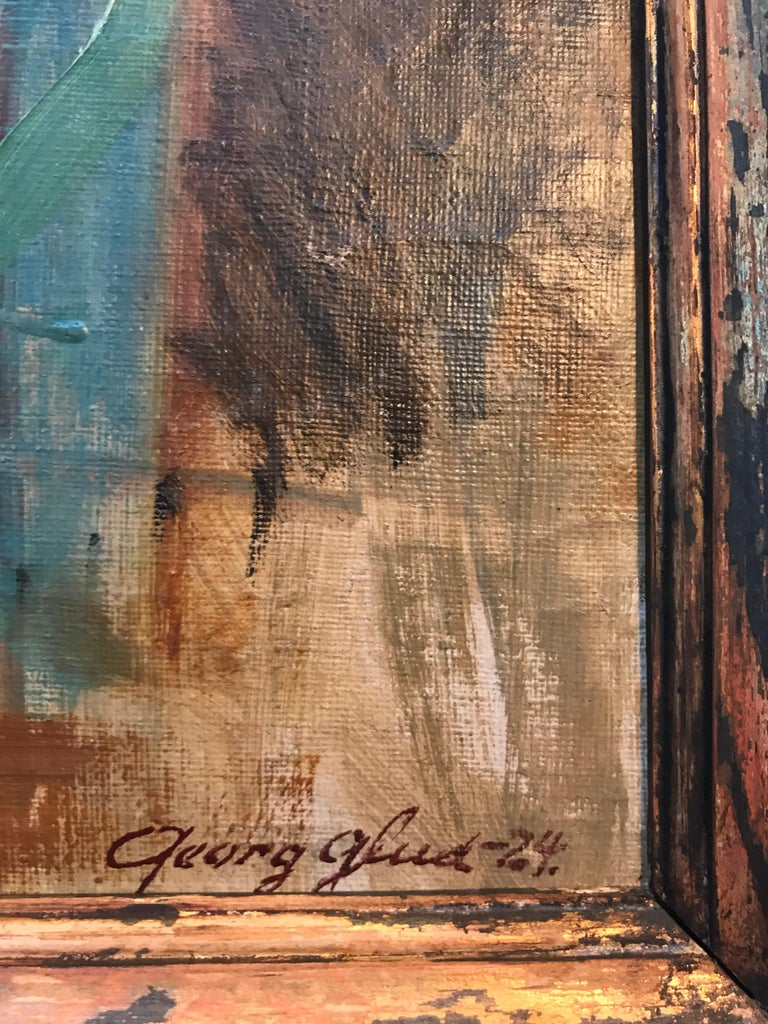 Beautiful Abstract Oil on Canvas by Danish Artist Georg Glud at 1stdibs