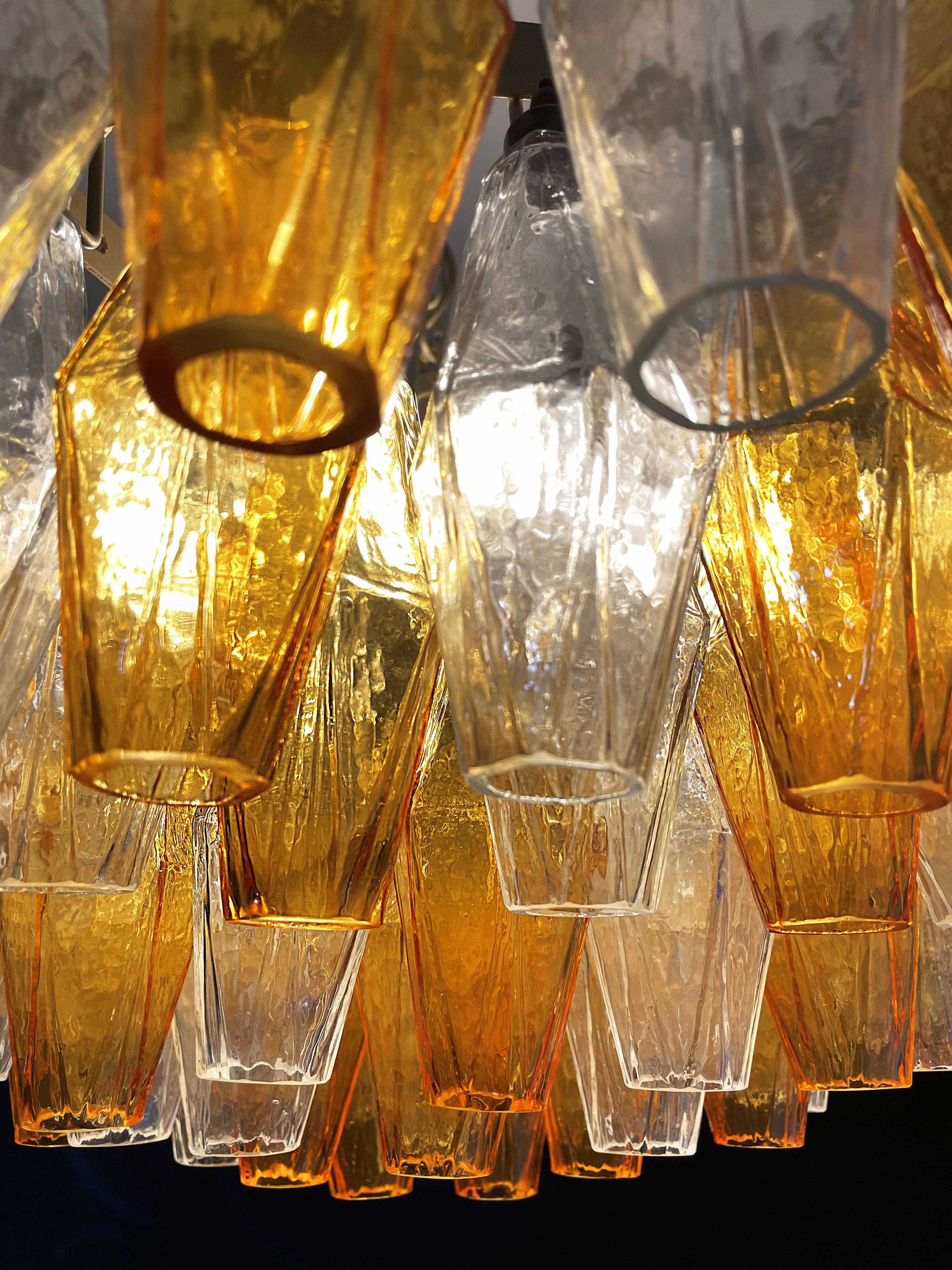 Beautiful Amber and Clear Murano Glass Chandeliers For Sale at 1stDibs