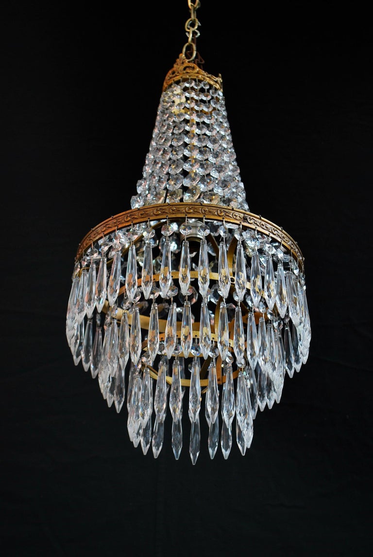 Beautiful and Elegant 1940's Italian Crystal Light at 1stDibs
