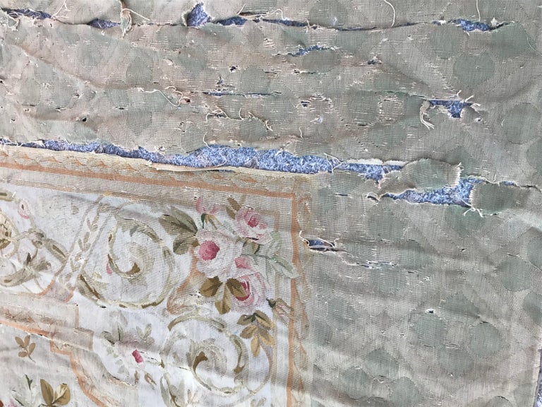 Beautiful Antique Damaged French Aubusson Rug at 1stDibs | antique ...