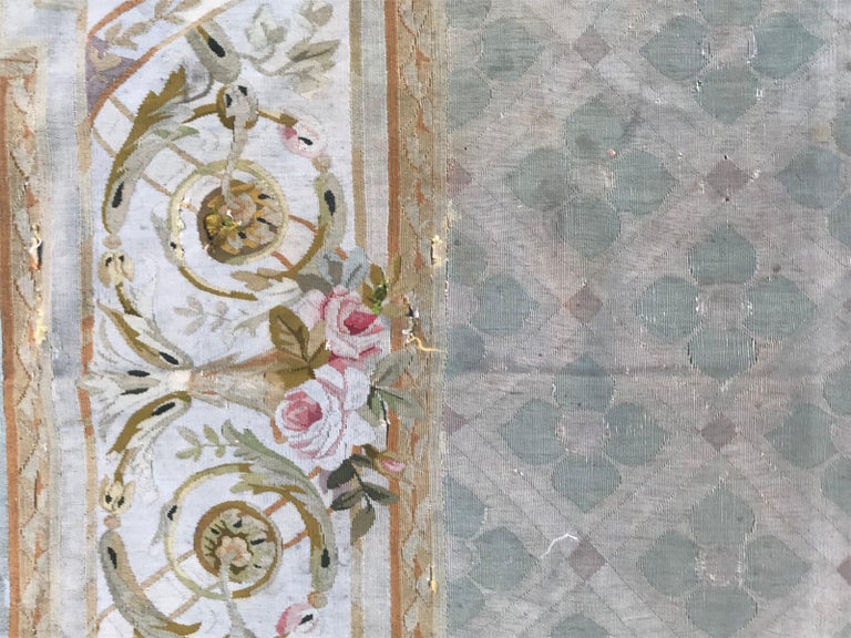 Beautiful Antique Damaged French Aubusson Rug at 1stDibs | antique ...