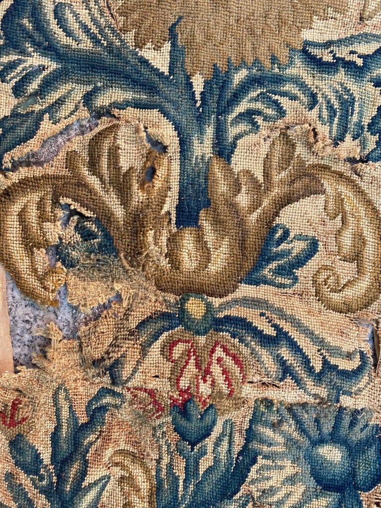 Beautiful Antique Distressed 18th Century Needlepoint Tapestry For Sale ...