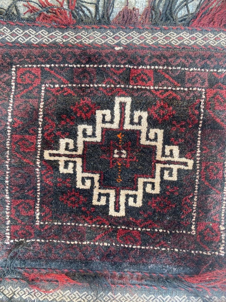 Beautiful Antique Double Bag Face Rug For Sale at 1stDibs