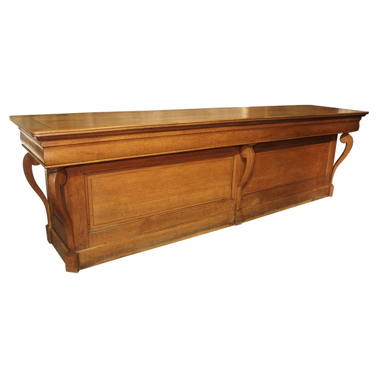 Beautiful Antique French Oak Shop Counter, Circa 1885 at 1stDibs