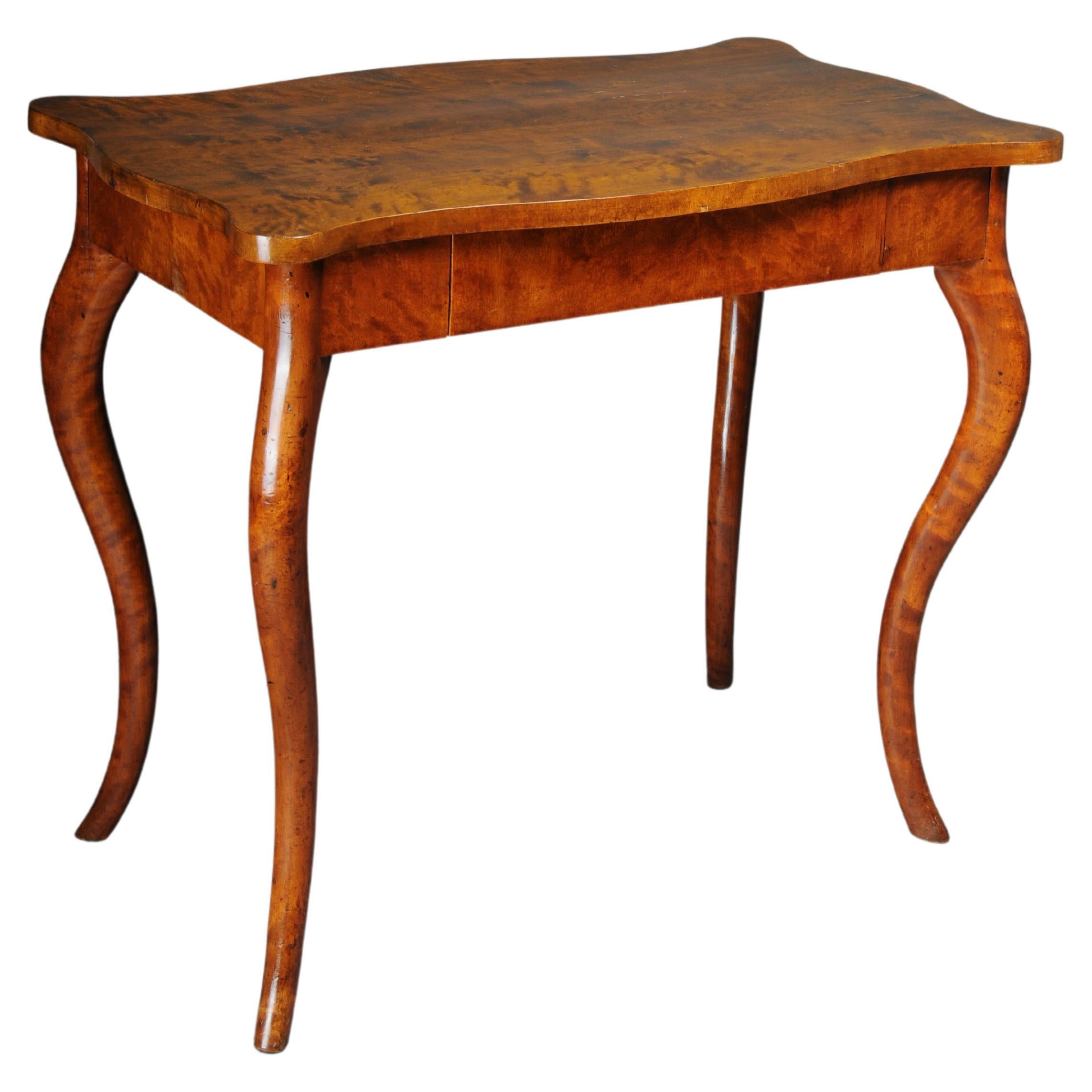 Beautiful antique hall/Console table, Biedermeier, flamed birch, german ...