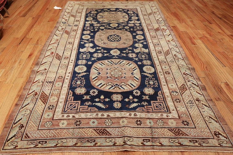 Beautiful Antique Khotan Carpet from East Turkestan. Size: 5 ft 5 in x ...