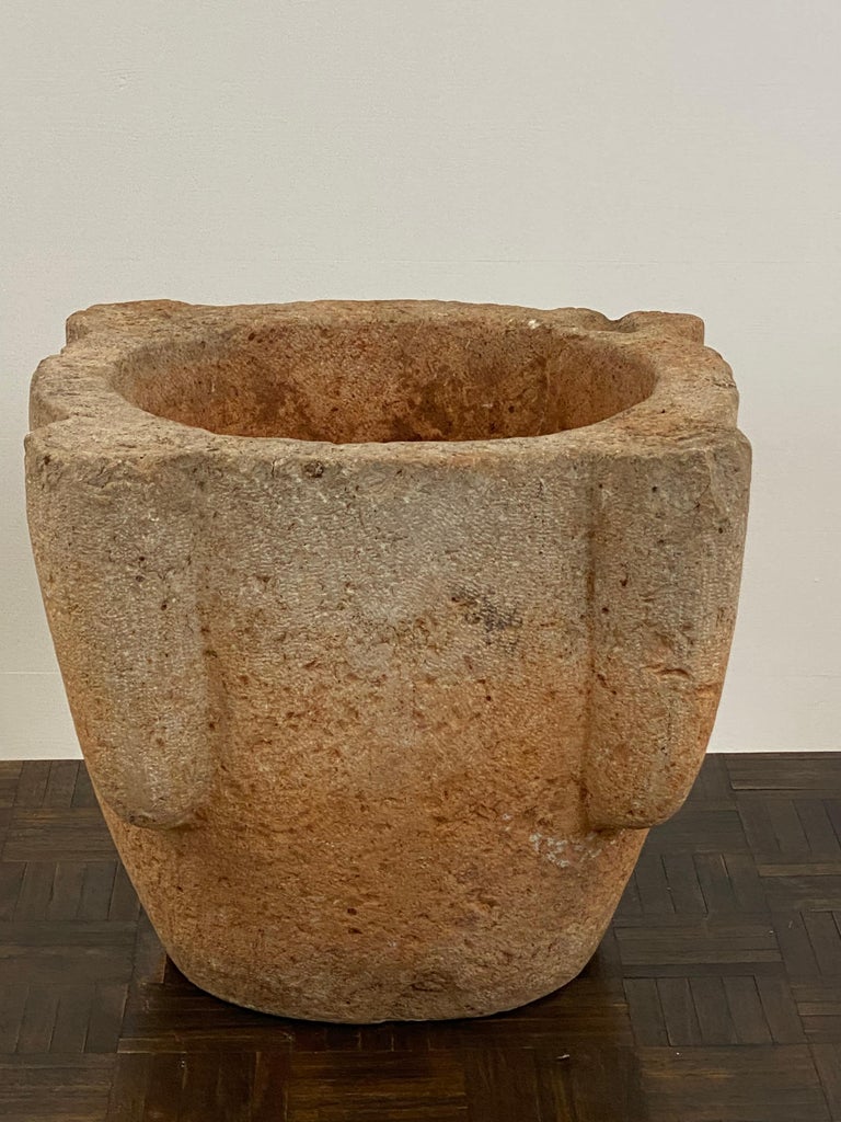 Beautiful Antique Marble Spanish Mortar For Sale at 1stDibs