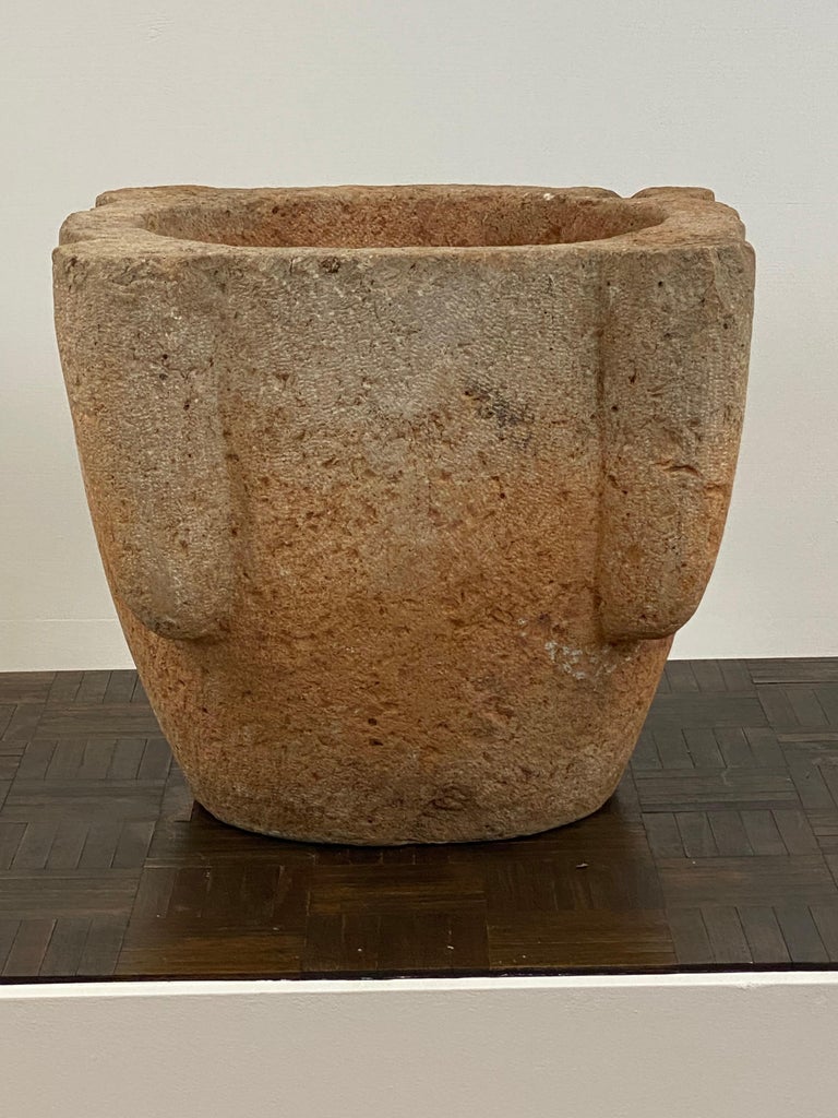 Beautiful Antique Marble Spanish Mortar For Sale at 1stDibs