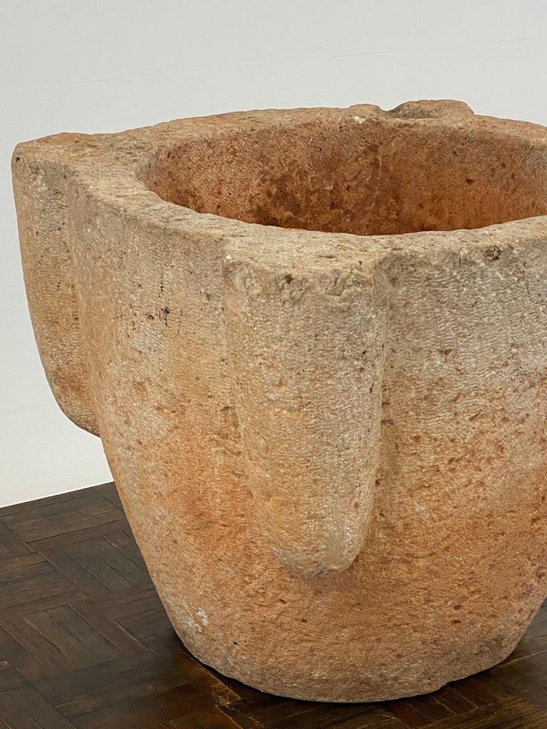 Beautiful Antique Marble Spanish Mortar For Sale at 1stDibs