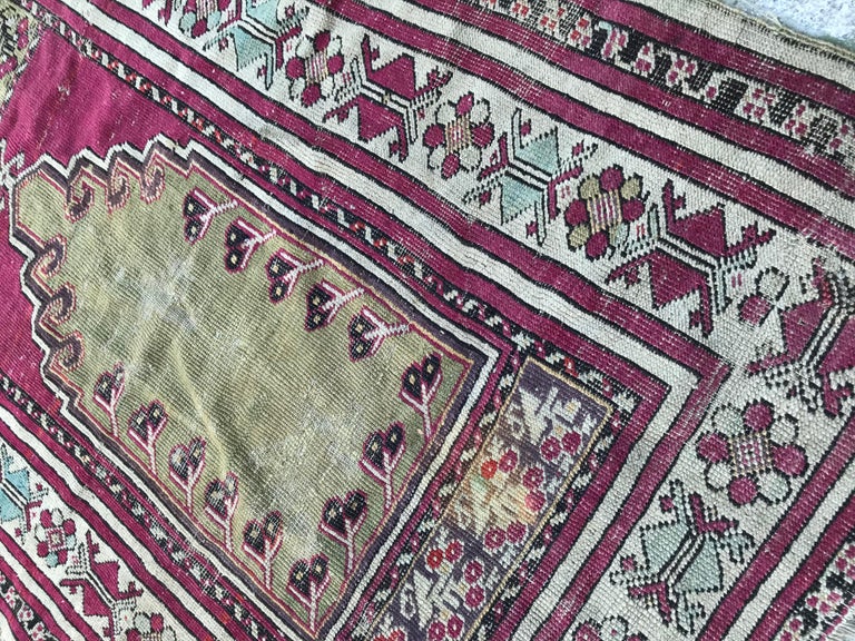 Beautiful Antique Turkish Anatolian Prayer Rug For Sale at 1stDibs