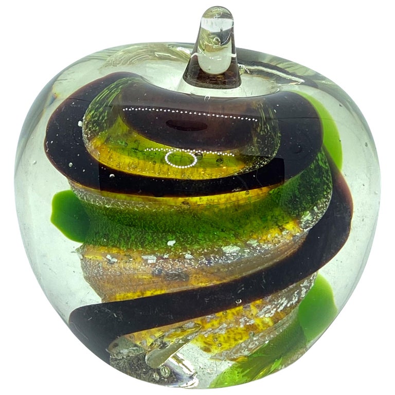 Beautiful Apple Murano Italian Art Glass Paperweight, Italy, 1980s at ...