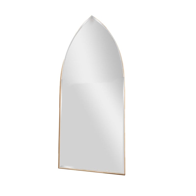 Beautiful Arch Top Mirror with Brass Frame 1970s For Sale at 1stDibs