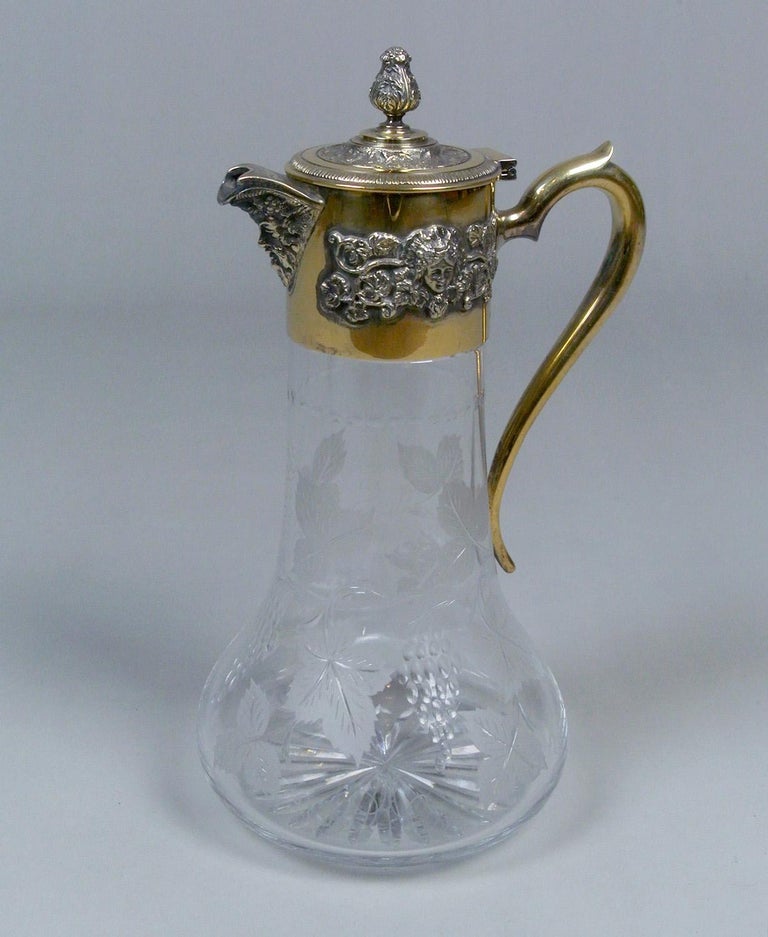 Beautiful Asprey and Co., Ltd Silver Mounted Bacchus Mask Claret Jug ...