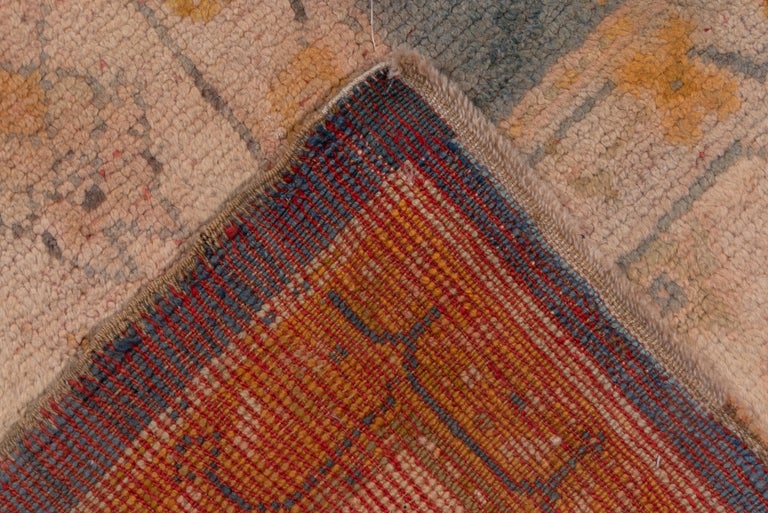 Beautiful Blue Antique Turkish Oushak Carpet For Sale at 1stDibs