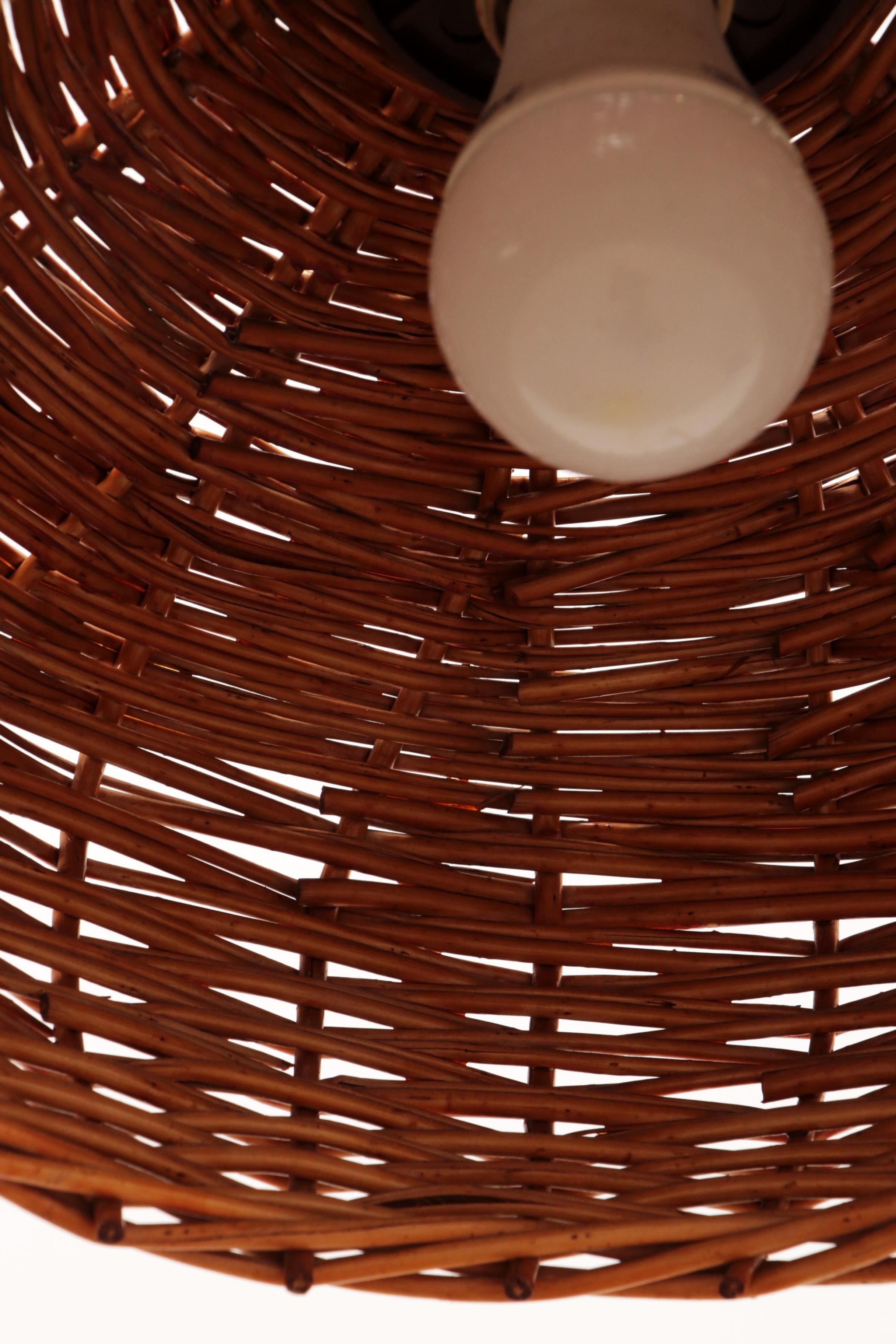 Beautiful Bohemian Vintage Rattan Hanging Lamp, 1960s For Sale at 1stDibs