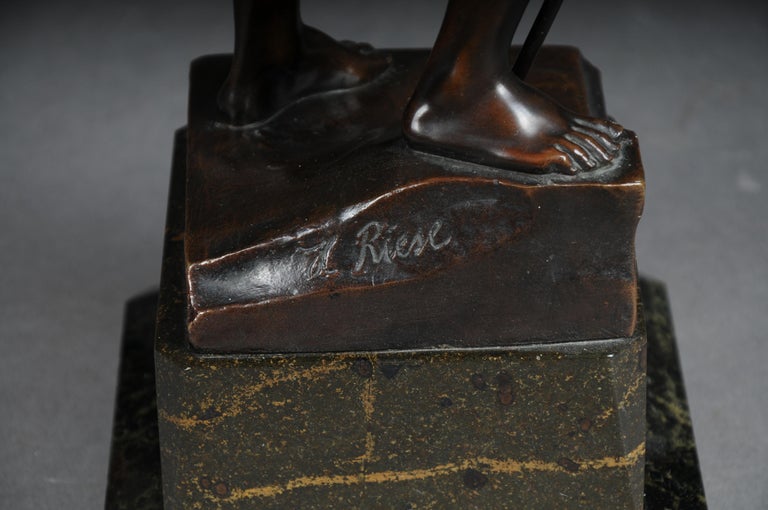 Beautiful Bronze Figure, the Bowman, Signed H. Riese, 20th Century For ...