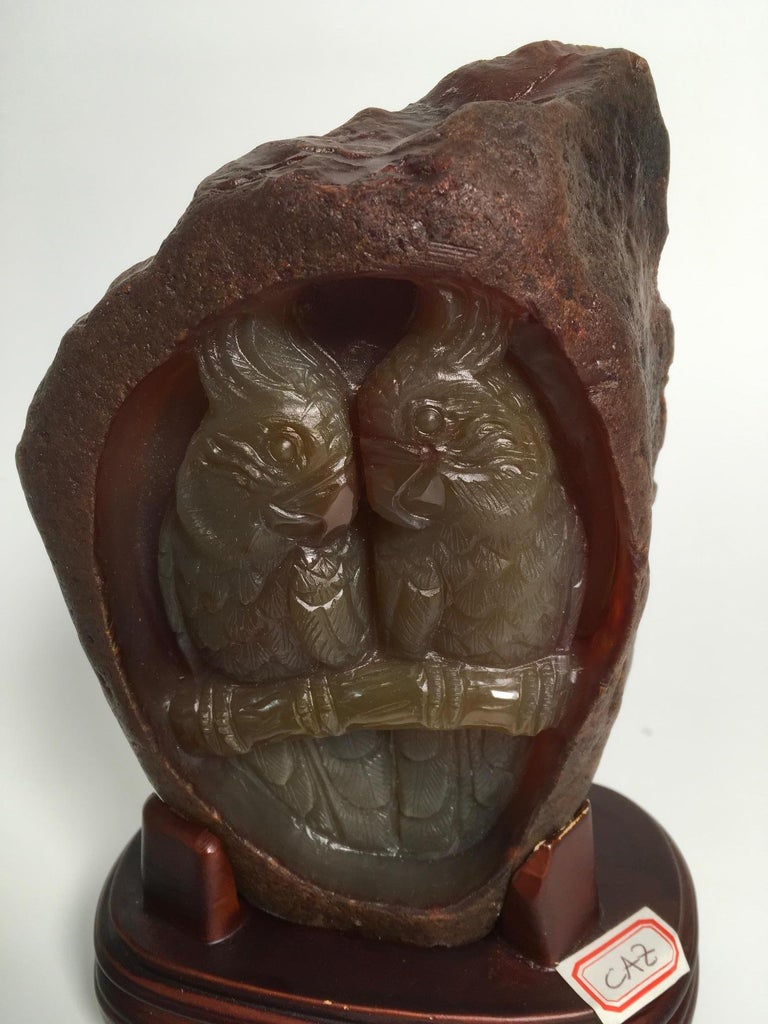 Beautiful Carved Agate Sculpture For Sale at 1stDibs