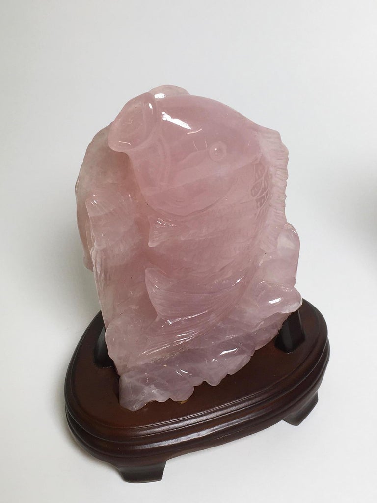 Beautiful Carved Rose Quartz Sculptures For Sale at 1stDibs