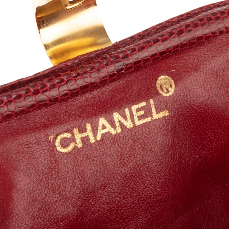 Beautiful Chanel vintage Clutch in burgundy lambskin/Python ! at ...
