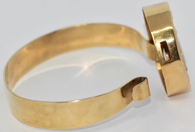 Beautiful Clasp Bangle, 18 Karat Gold with Cameo, Bracelet For Sale at ...