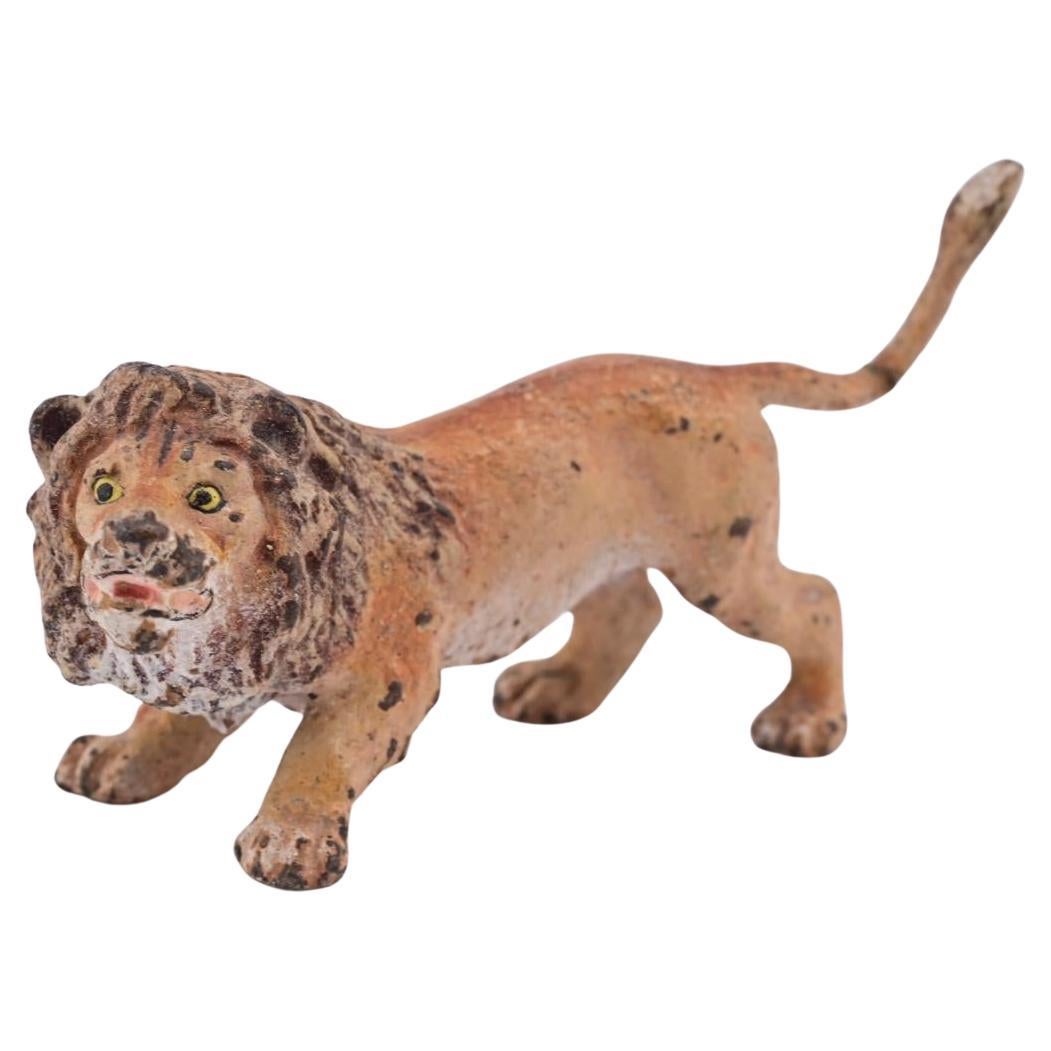 Beautiful Cold-Painted Austrian Bronze Lion For Sale at 1stDibs