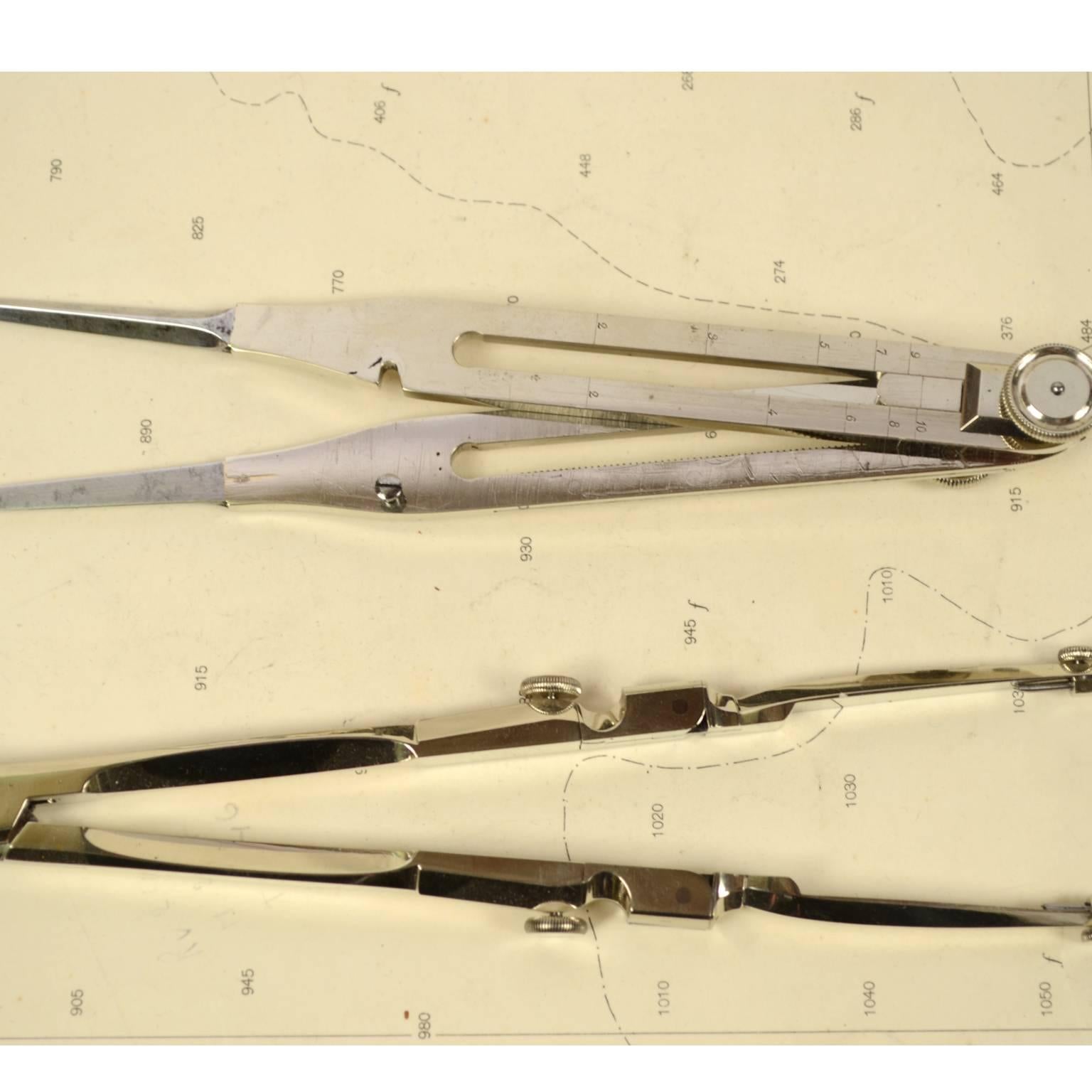 Beautiful Compasses Mahogany Box, 1858 at 1stDibs