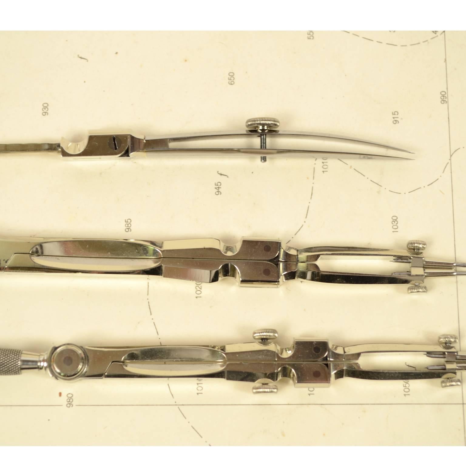 Beautiful Compasses Mahogany Box, 1858 at 1stDibs