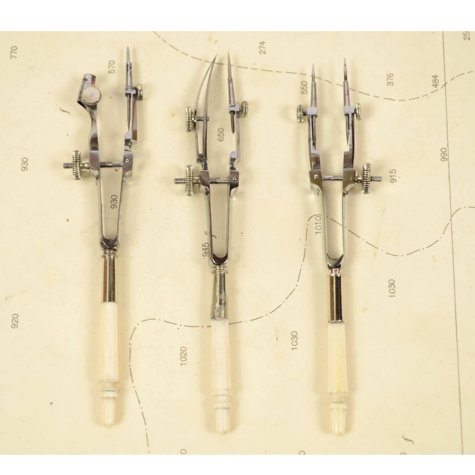 Beautiful Compasses Mahogany Box, 1858 at 1stDibs