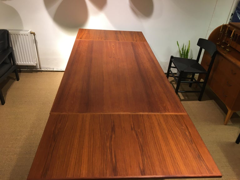 Beautiful Danish Teak Dining Table with Dutch Pull Out Plates For Sale ...