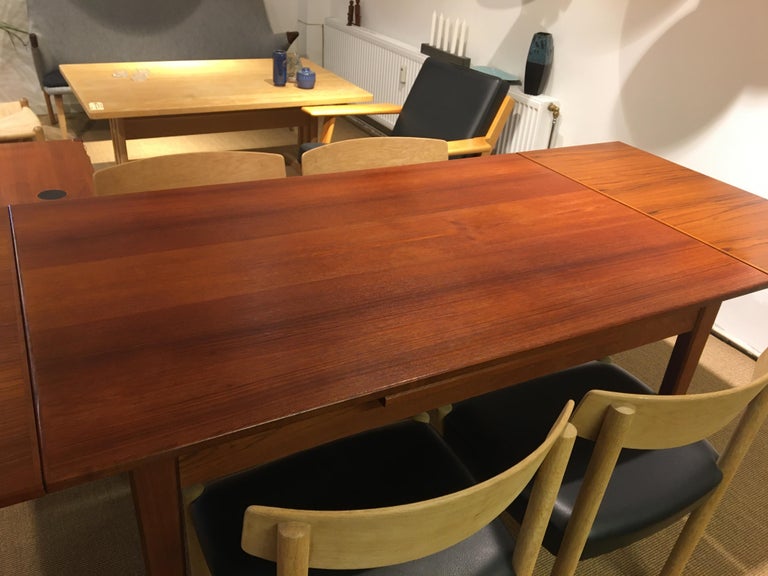 Beautiful Danish Teak Dining Table with Dutch Pull Out Plates For Sale ...