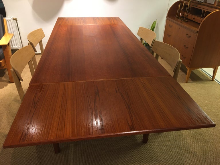 Beautiful Danish Teak Dining Table with Dutch Pull Out Plates For Sale ...