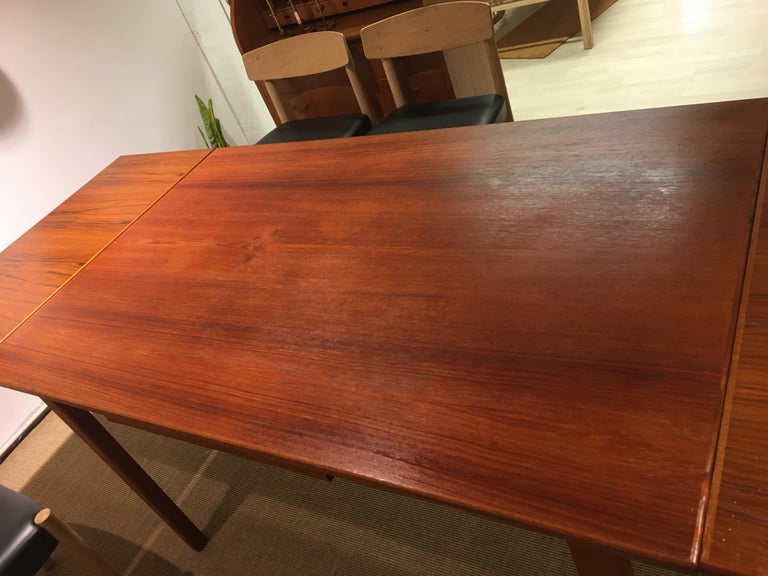Beautiful Danish Teak Dining Table with Dutch Pull Out Plates For Sale ...