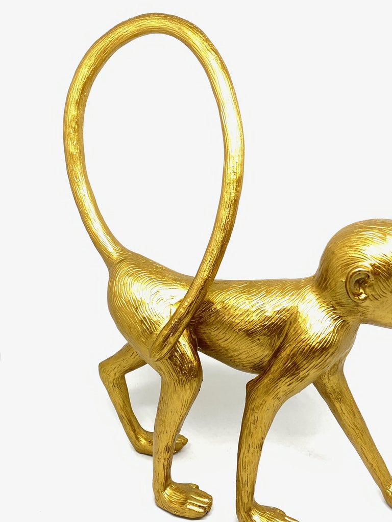 Beautiful Decorative Gilt Monkey Animal Statue Vintage Modern, 1980s at ...