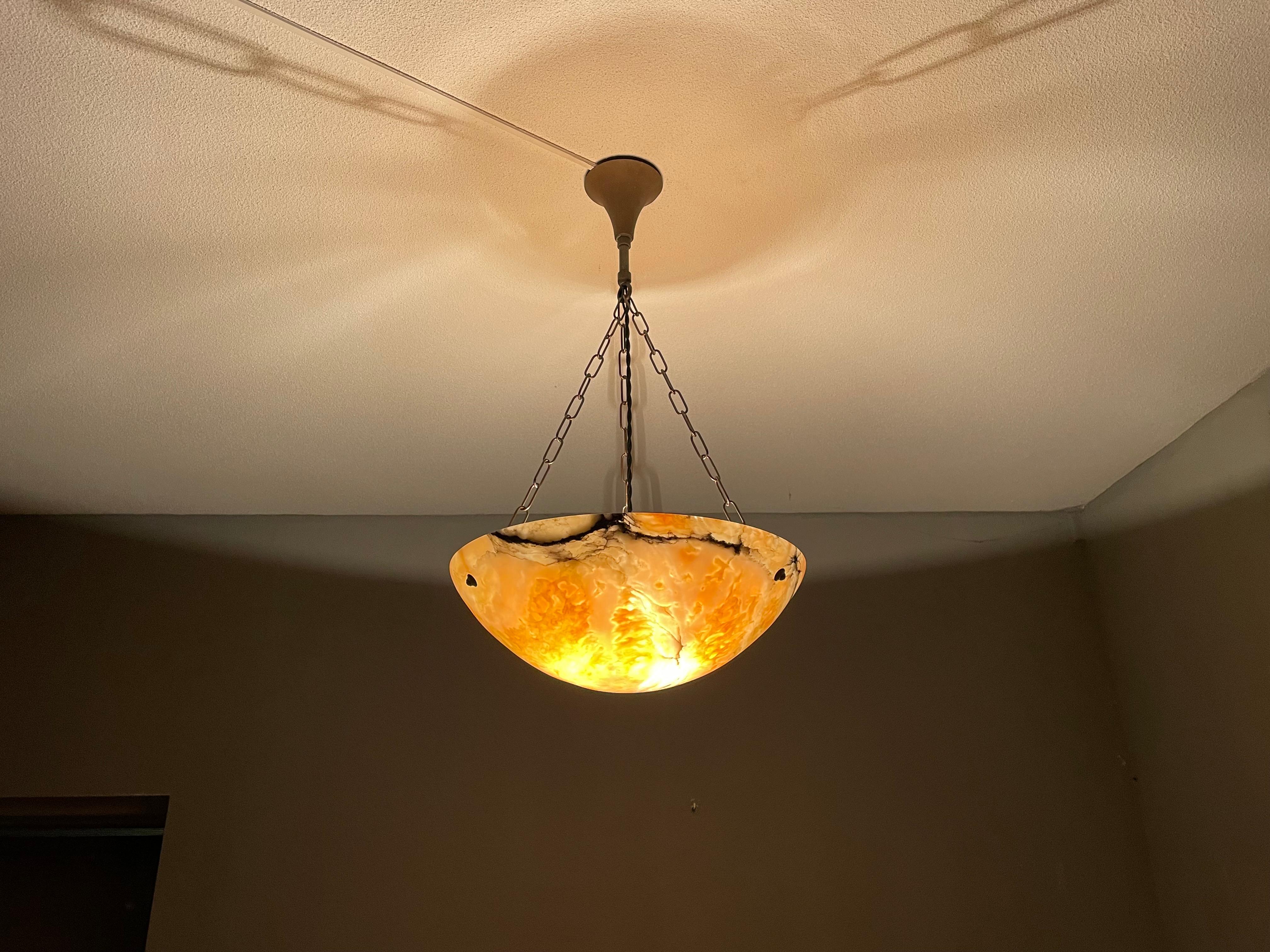 Beautiful Design and Color Alabaster Chandelier / Pendant Light, Mint ...