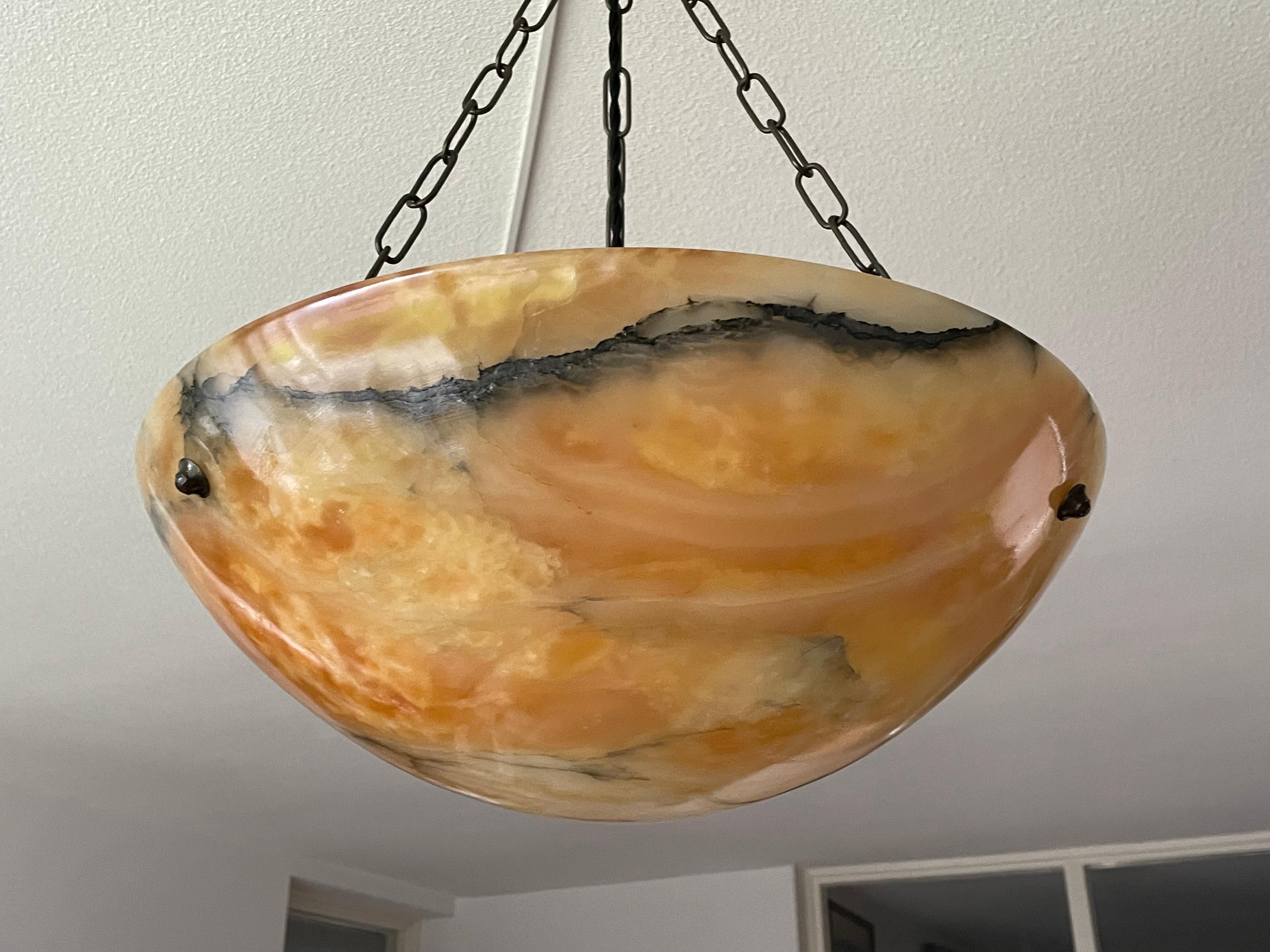 Beautiful Design and Color Alabaster Chandelier / Pendant Light, Mint ...