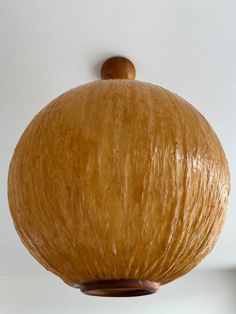 Beautiful design Midcentury Cocoon Resin pendant 1950s For Sale at 1stDibs