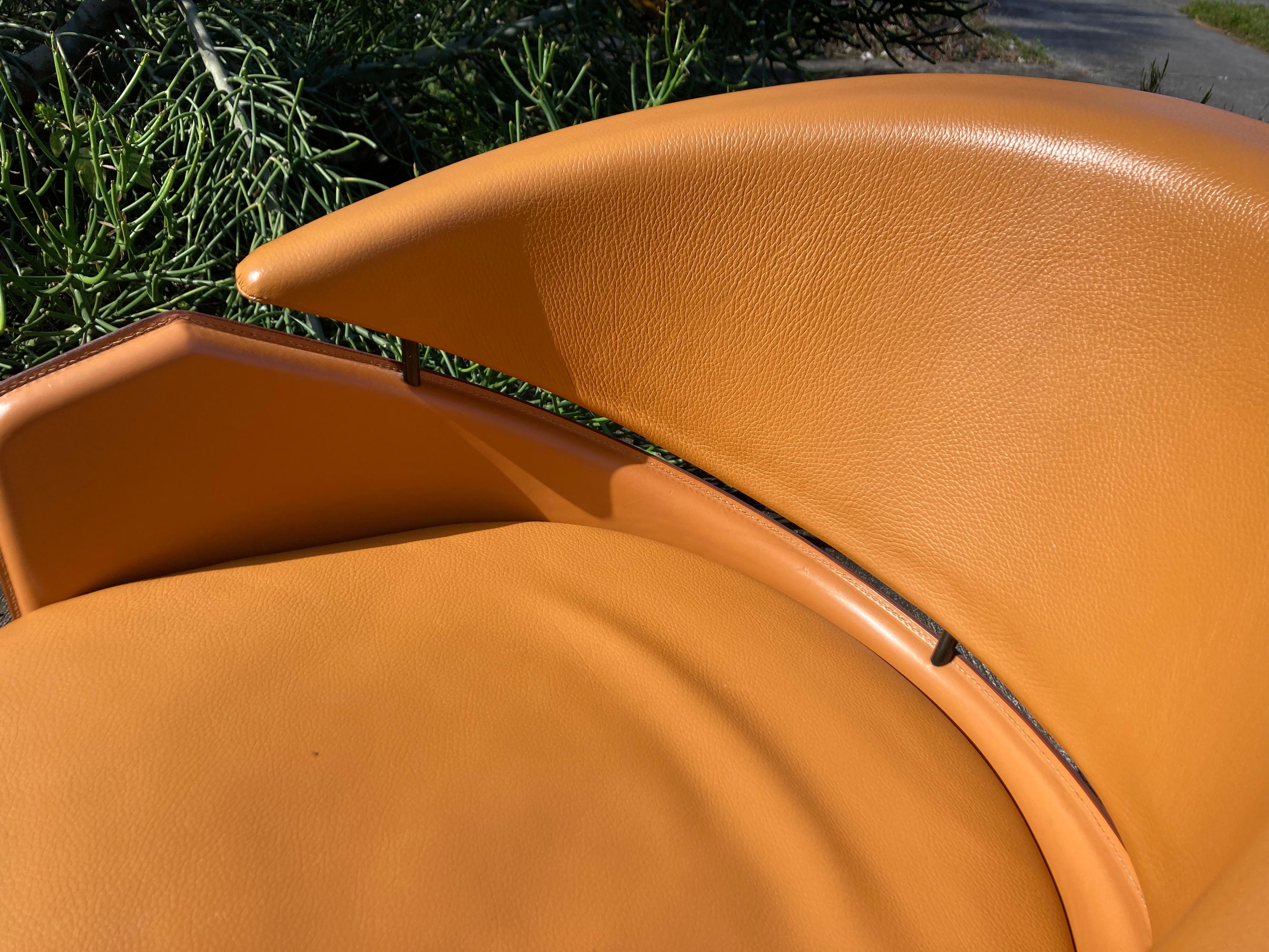 Beautiful Desk Arm Chair by Matteo Grassi, Cognac Leather, Italy at ...