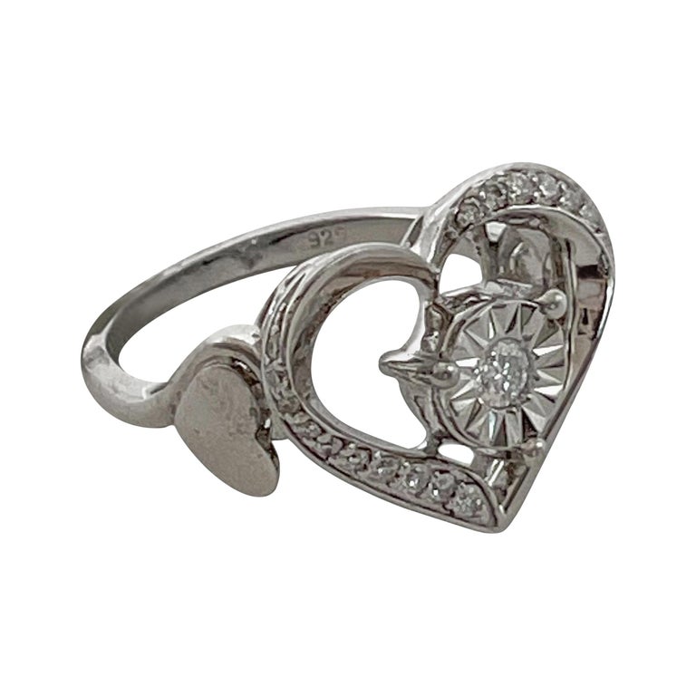 Beautiful Diamond Heart Ring For Sale at 1stDibs