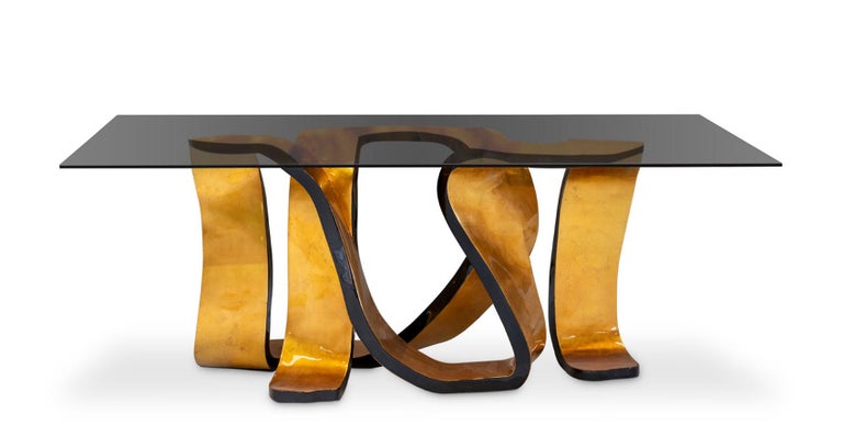 Beautiful Dinning Table in Metal "Courbe" For Sale at 1stDibs