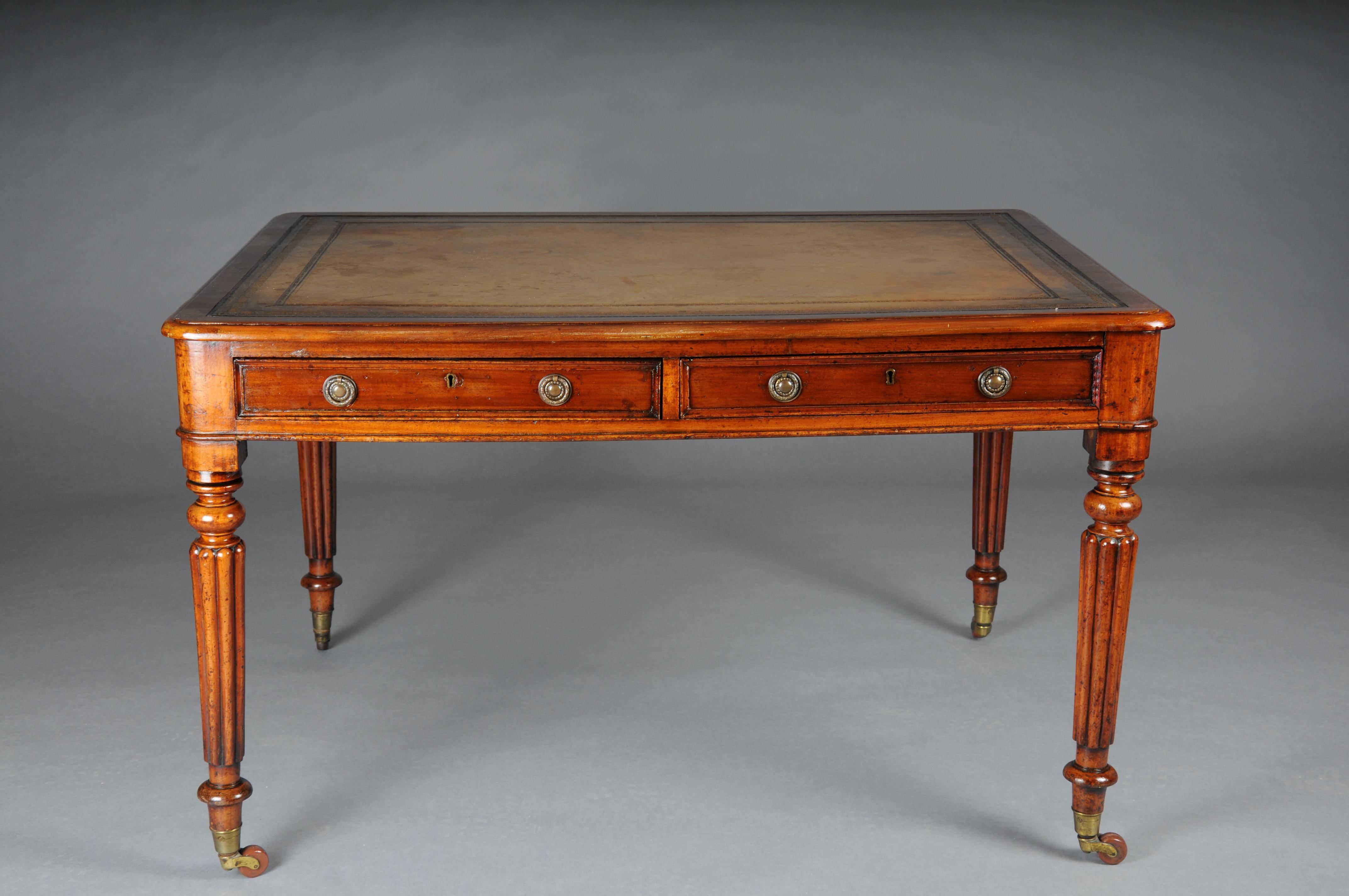Beautiful English Partner Desk/Writing Desk 20th Century, Mahogany For ...