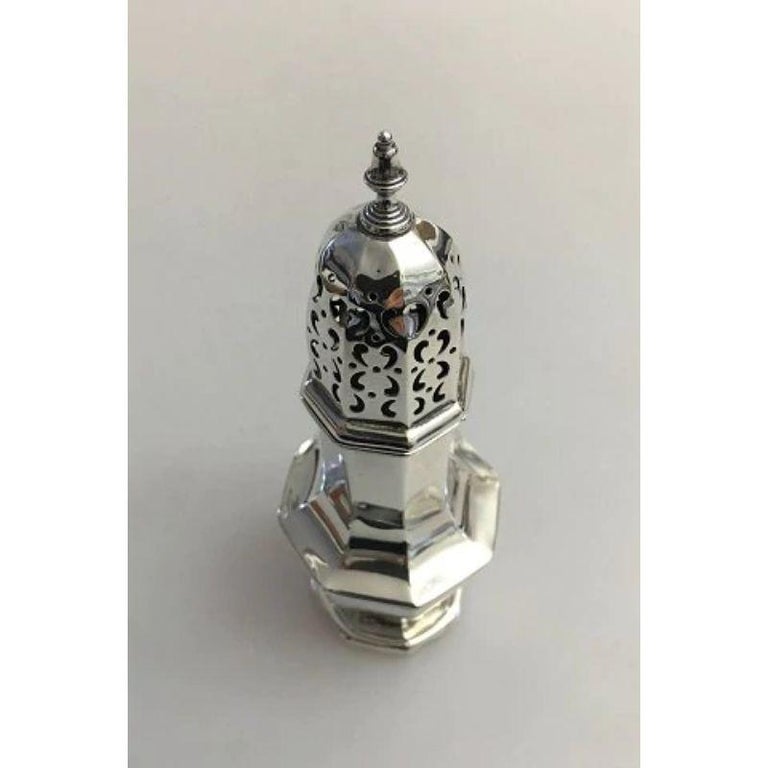 Beautiful English Silver Sugar Shaker Made by Harrods For Sale at 1stDibs