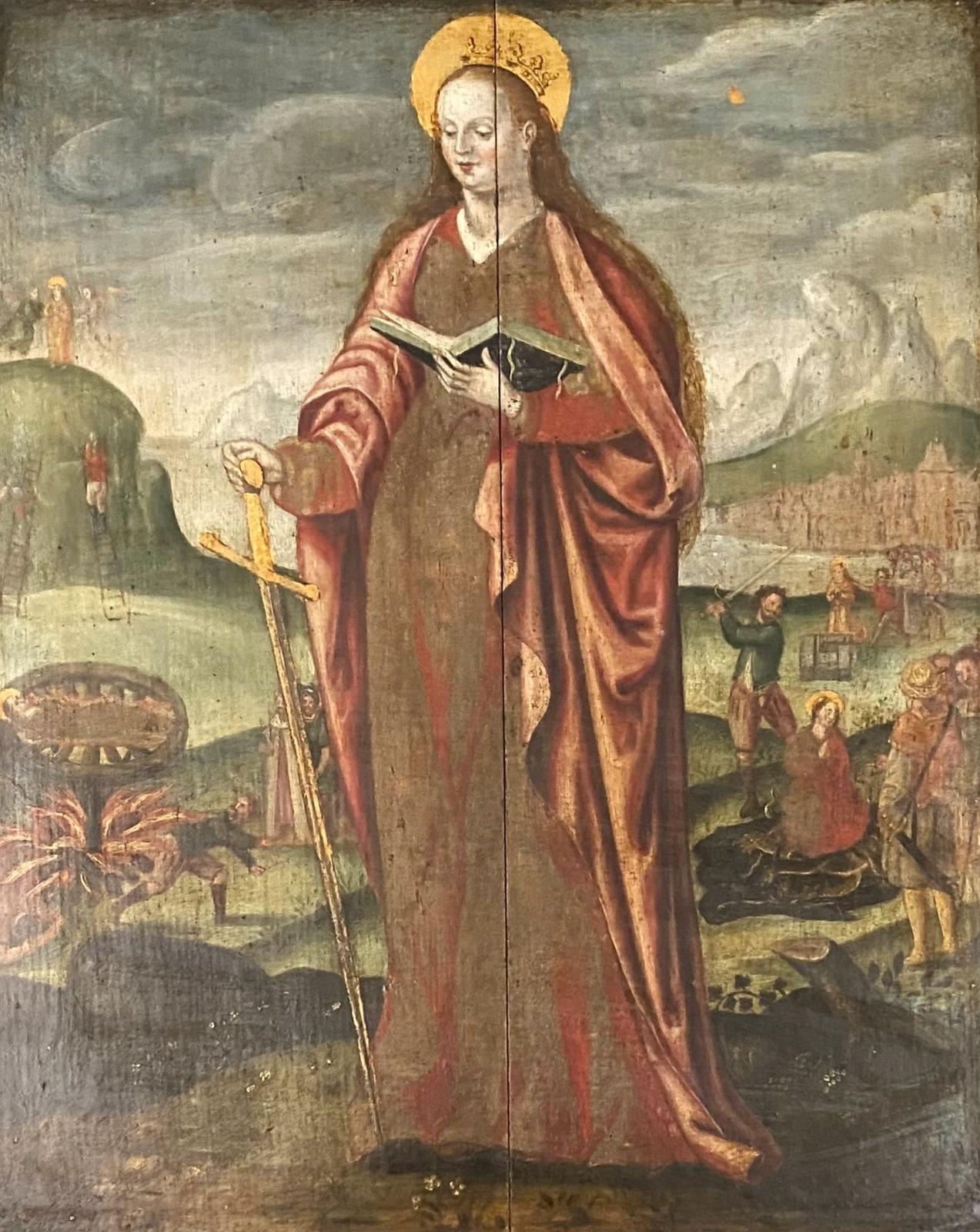 Beautiful Flemish School "Virgin and Martur", 16th Century For Sale at ...