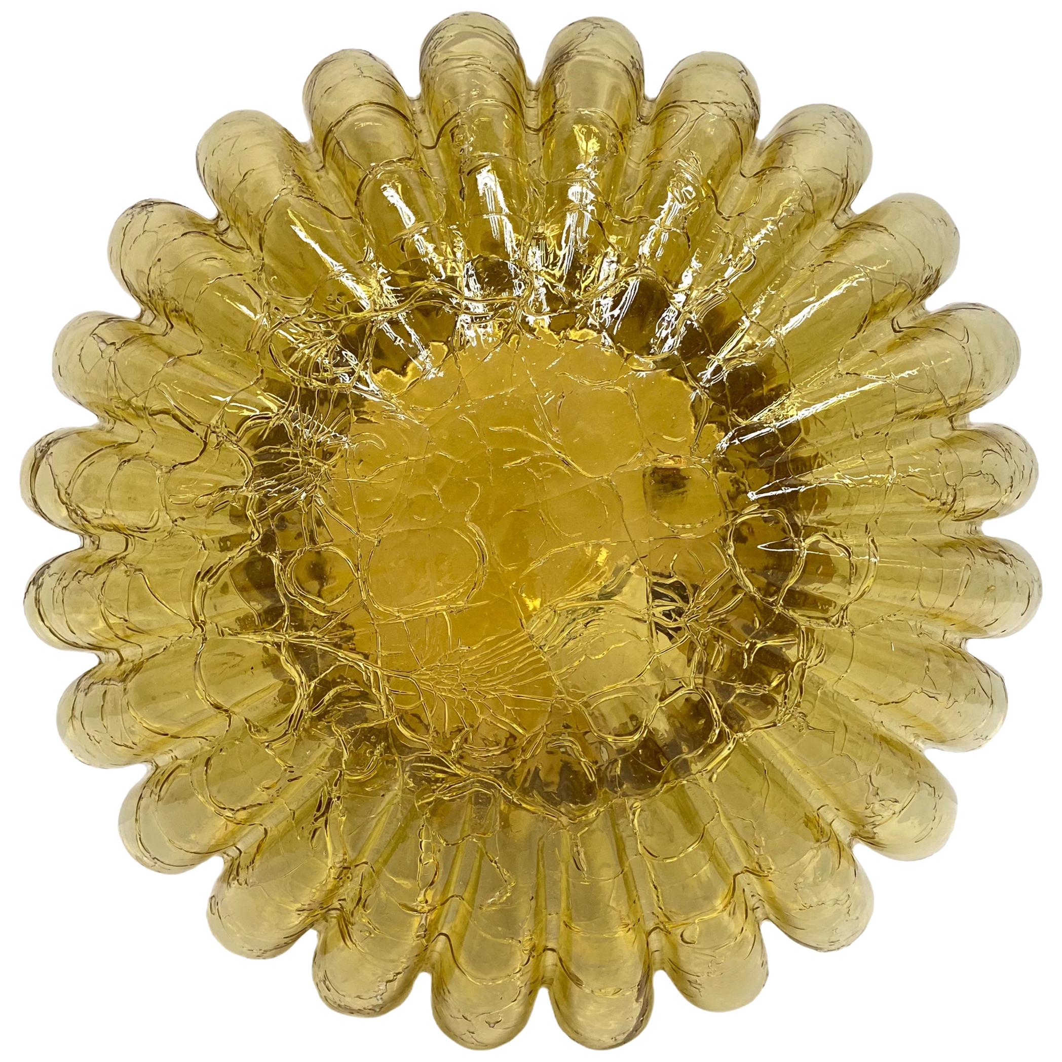 Large Flat Flower Shape Glass Flush Mount by Doria Leuchten, Germany ...