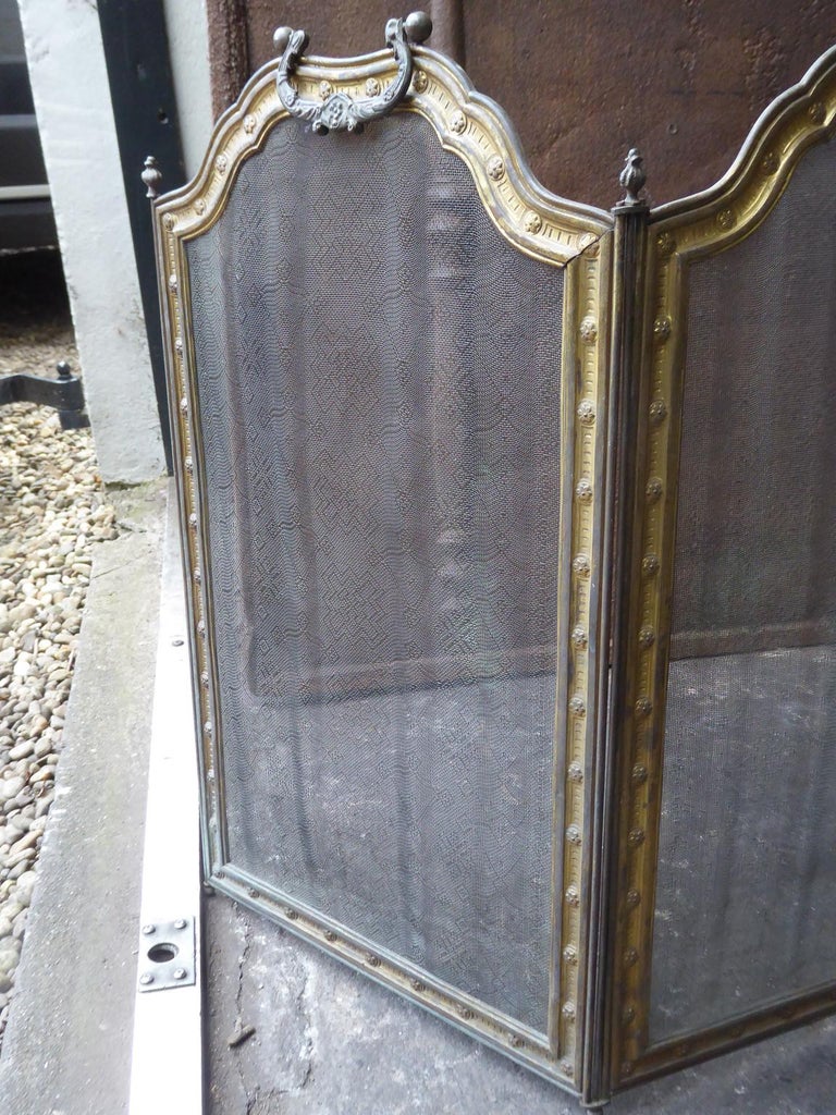 Beautiful French 'Allez Frères' Fireplace Screen or Fire Screen at 1stDibs